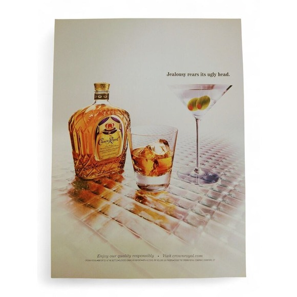 Vintage Retro Print Ad | Art | 204 Crown Royal Print Ad Jealousy Rears ...